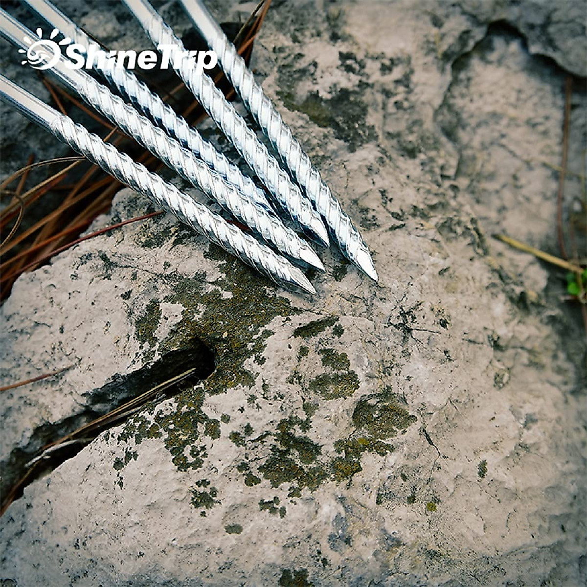 BONANA 4pcs Heavy Duty Tent Stakes Fluorescence Spiral Ground Anchors Pegs Beach Tent Nails Canopy Stakes for Pop Up Canopy, Ground, Garden, Red