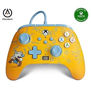 PowerA Enhanced Wired Controller for Xbox Series X|S - Cuphead: Mugman, Gamepad, Wired Video Game Controller, Gaming Controller, Xbox Series X|S - Xbox Series X