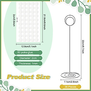 36 Pieces 8.75 Inch Tall Table Number Holders Silver Table Sign Holder Stands Metal Place Card Holder for Photos Picture Numbers Food Signs Memo Notes for Wedding Birthday Party Restaurant