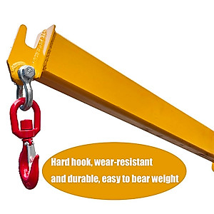 BREVELTION 6600LB Forklift Mobile Crane, Lifting Forklift Extension Attachments Jib Boom Crane, W/Telescopic Boom 63"-98", for Forklift Towing Handling