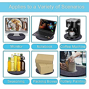 2 Pcs (12 Inch) Lazy Susan Turntable Organizer, Eichzer Premium Heavy Duty Rotating Swivel Stand with Steel Ball Bearings for Model/Rotating Plants/Crafts Stand/TV/Monitor/Laptop (360˚ Rotation)