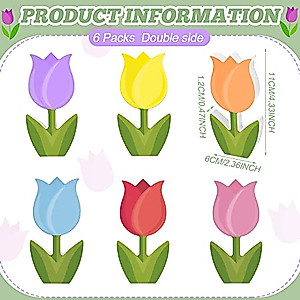 6 Pcs Easter Tiered Tray Decor Spring Decor Wooden Tulip Decorations Easter Tulip Table Signs for Farmhouse Shelf Tabletophappy Easter Party Supplies