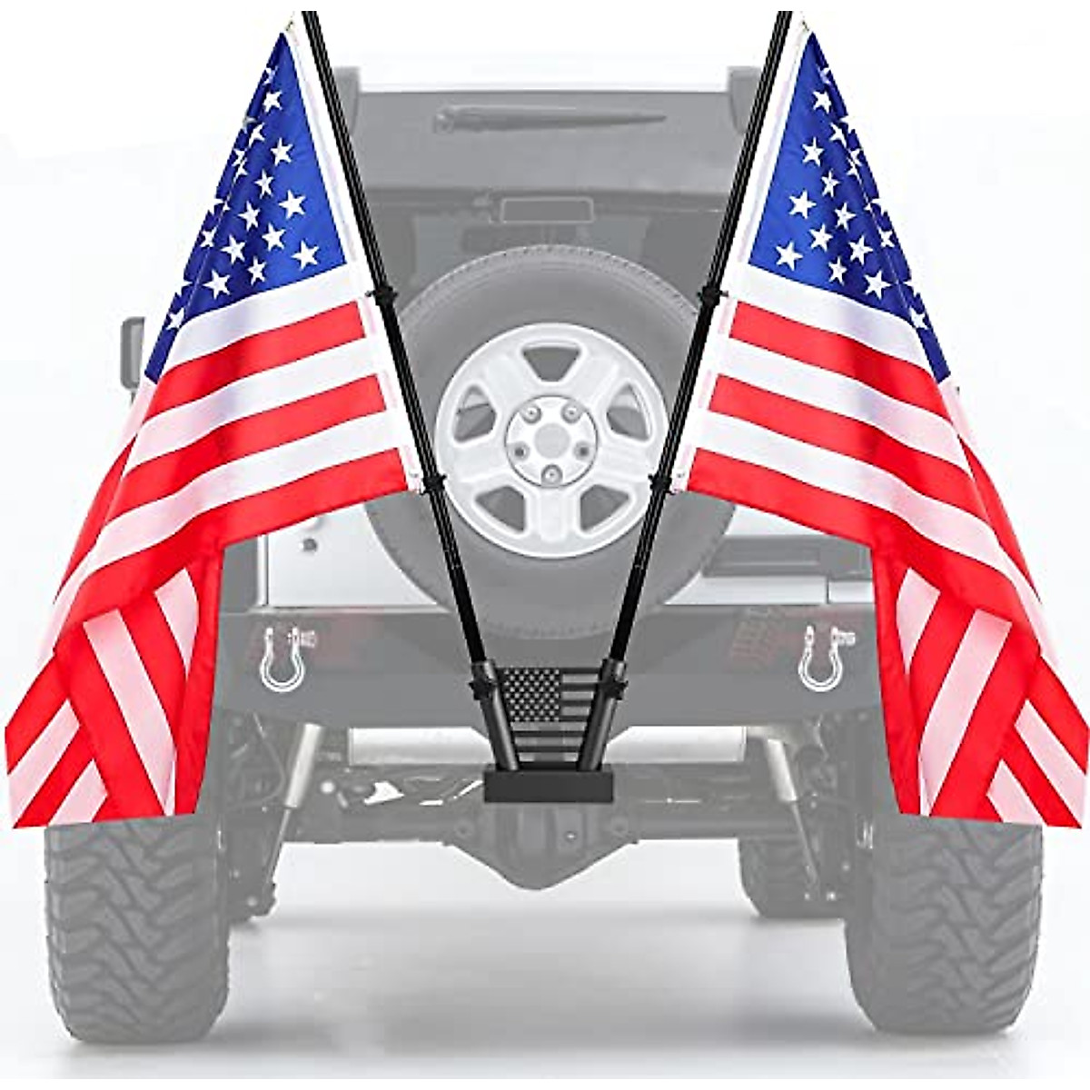 JUYEER Truck Flag Pole Mount Hitch Flag Pole Holder Heavy Duty Flag Pole Mount for Any Vehicle with Standard 2" Hitch Receiver, Hitch Flag Pole Mount for Pickup, Trucks, Trailer, SUV,Car etc