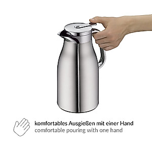 ALFI Skyline Thermos Flask, 1 Litre, Matte Stainless Steel