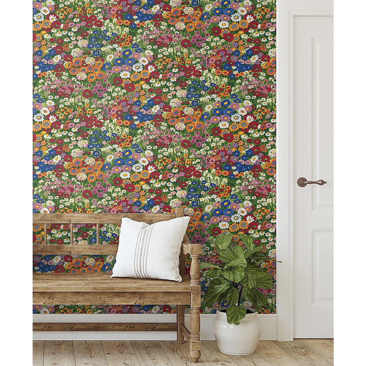 NextWall Floral Meadow Peel and Stick Wallpaper (Multicolored)