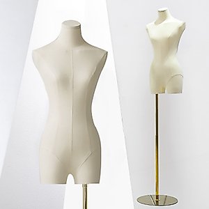 Female Mannequin Dress Form, Adjustable Height Model Body Display Torso with Metal Square Base Stand, Multipurpose Body Manikin for Dress Jewelry Sewing Clothing ( Color : Gold , Size : C )