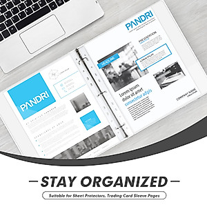 3 Ring Binder 1 Inch, PANDRI 6 Pack 1-Inch Binder Fits Letter Size 8.5'' x 11'' Paper, Versatile Binders for Office Home School, 2 Pockets, White