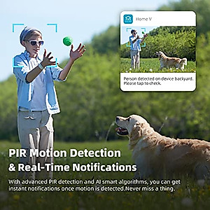 VIRTAVO Security Cameras Wireless Outdoor, Battery Powered Starlight Color Night Vision Weatherproof, Surveillance WiFi Home Camera Outside, AI Motion Detection, Compatible with Alexa,SD/Cloud Storage