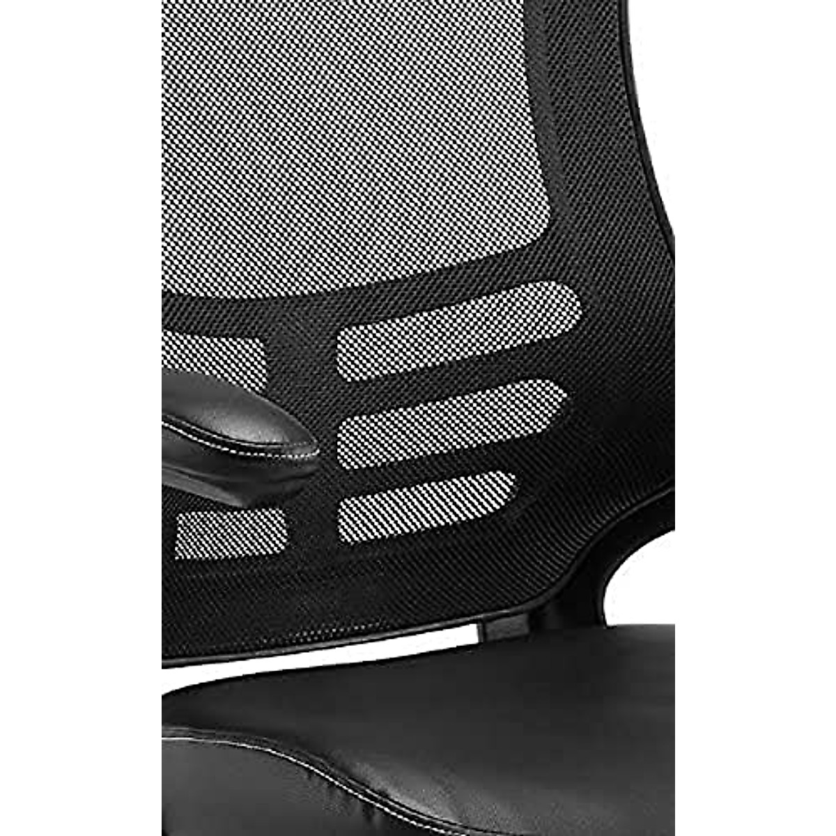 Modway Attainment Vinyl Drafting Chair - Drafting Stool With Flip-Up Arm in Black