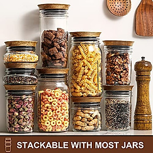 8 Pack Wide Mouth Wooden Storage Lids for Ball,Kerr Jars,Food Grade Material,100% Fit & Airtight for Wide Mouth Jars