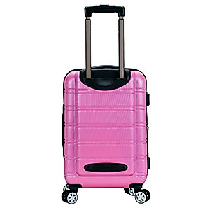 Rockland Melbourne Hardside Expandable Spinner Wheel Luggage, Pink, Carry-On 20-Inch