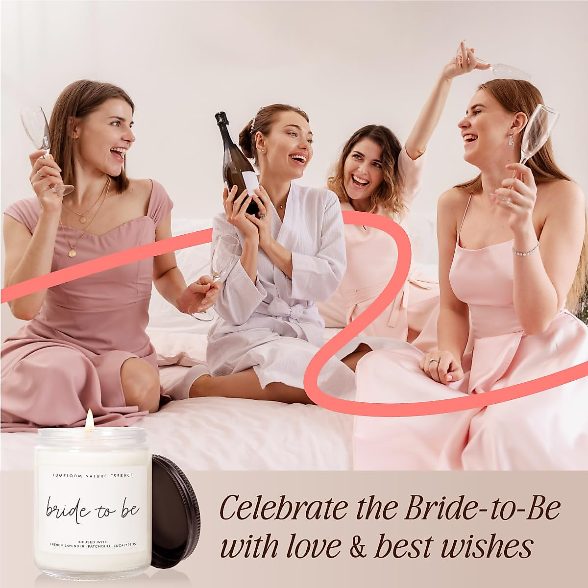 LUMELOOM Bride Gifts, Bridal Shower Gifts- 9oz Aromatherapy Lavender Scented Soy Wax Candle- Bachelorette Gifts for Bride, Bride to Be Gifts, Engagement Gifts for Her, Wedding Shower Gifts