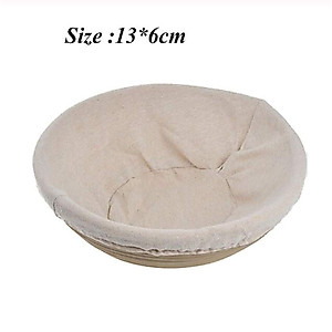 1 Pcs Round Bread Proofing Proving Basket, Rattan Banneton Brotform, Fermentation Wicker Basket, Country Baguette Bread Proof Tasting Baskets, Dough Banneton Baskets (13 * 6CM)