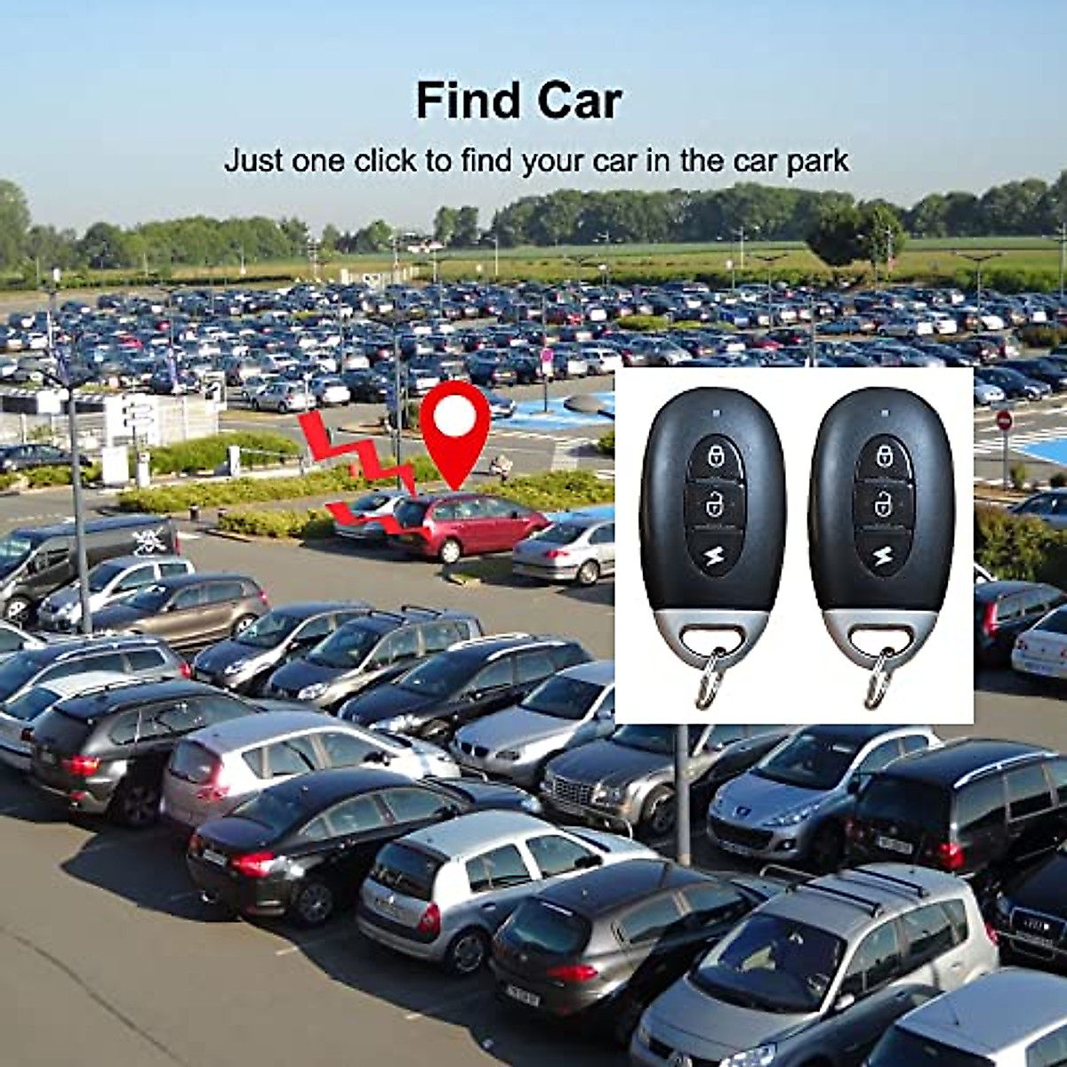 VJOYCAR DIYV1 1-Way Wireless Car Alarm Vehicle Security System Anti-Theft Burglar Vibration Sensor Horn Siren Universal 12V Auto Anti-Theft Protection System Simple DIY Install