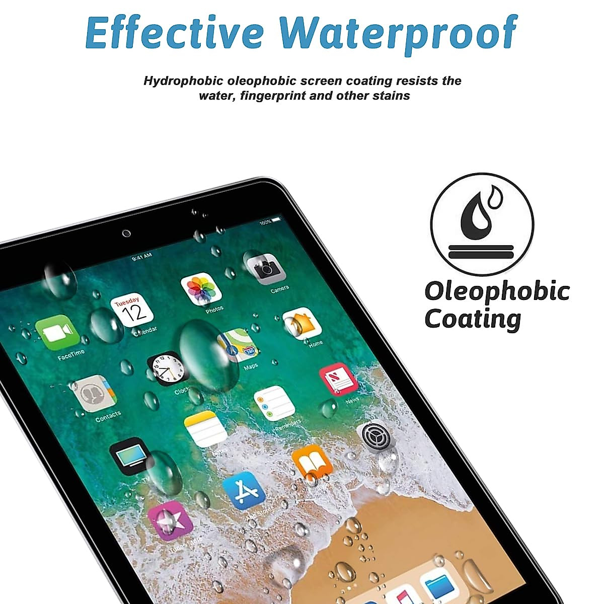 GOZOPO 2-Pack Screen Protector For iPad 9.7 / iPad Air 1, 2, Pro 9.7 - Scratch Resistant Tempered Glass Film