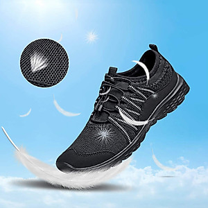 Slip on Walking Shoes for Women Fashion Sneakers Black Comfortable go Walk Casual Work Nursing Gym Athletic Sport Workout Shoes for Tenis Work Travel All Black 8.5 M US