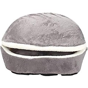 Bed Gray Cat Bed Sleeping Bag Sofas Mat Hamburger Dog House Short Plush Small Bed Warm Kennel Nest Cushion 1Pcs