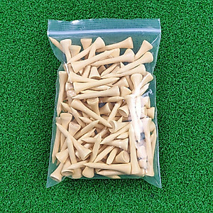 LL LLSW SHOP Wooder Golf Tees – Short Tees for Irons, Par Threes, Hybrids, and Driving Range - Pack of 100 Bulk in High Visibility White Durable Wood (54mm)