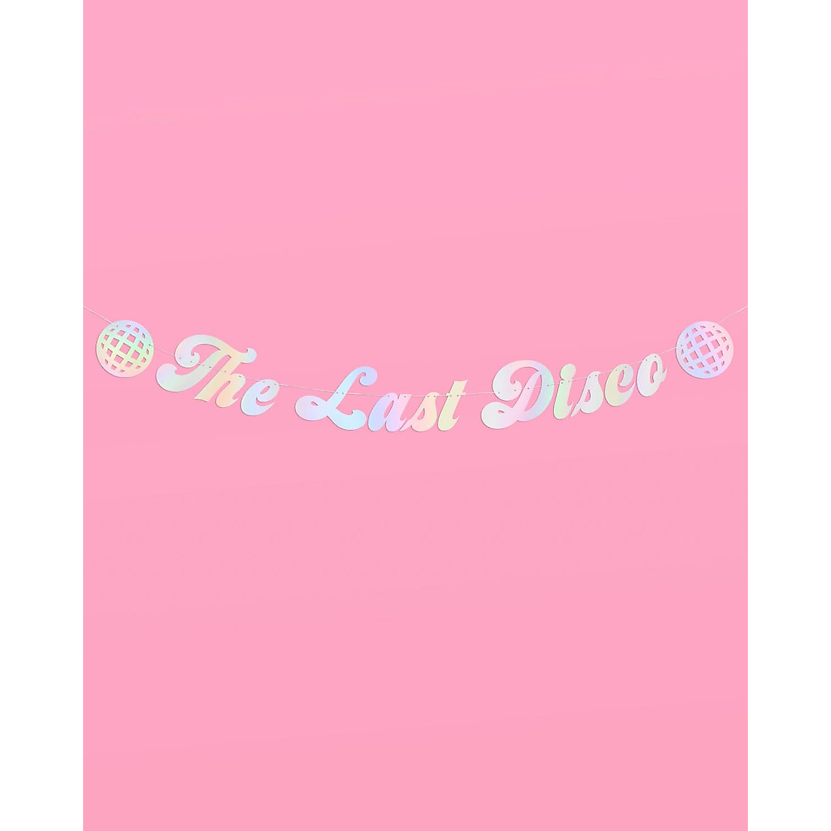 xo, Fetti The Last Disco Fringe Banner - Iridescent, 5 Ft. | Bachelorette Party Decoration, Groovy Bach, Bridesmaid Favor, Bride to Be Gift, 70s Bridal Shower Supplies, Photobooth Backdrop