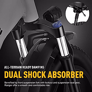 Heybike Ranger Electric Bike for Adults Foldable 20" x 4.0 Fat Tire Step-Thru Electric Bicycle with 500W Motor, 48V 15AH Removable Battery and Dual Shock Absorber