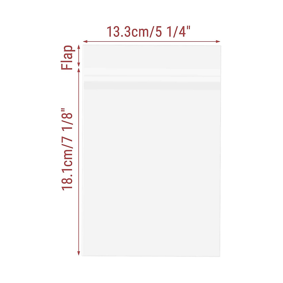 Golden State Art, 100 5 1/4 X 7 1/8 Clear Bags for 5x7 Photo Mats