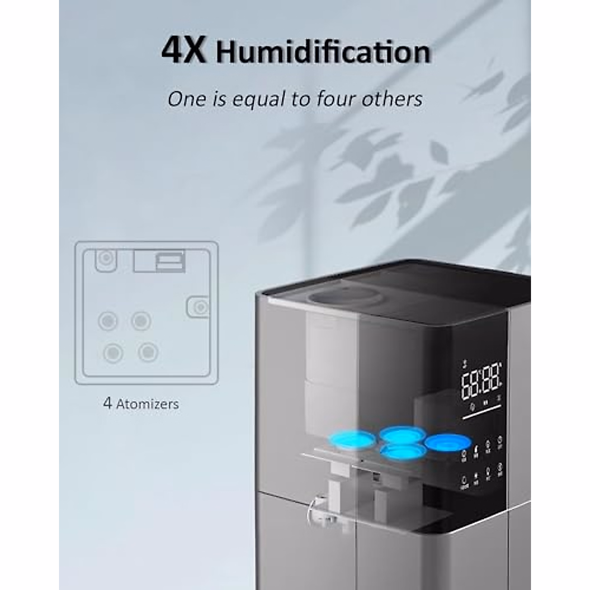 Humidifier Large Room, LACIDOLL 26L/6.8Gal Whole House Humidifiers for Home 3000 sq.ft, 3000ml/H Cool Mist Humidifier Baby, Top Fill Humidifiers for Bedroom Plant with 360° Nozzle & Extension Tube