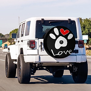 Delerain Spare Tire Cover with Backup Camera Hole Dog Footprint Paw Print Wheel Covers Waterproof Dust-Proof UV Sun Universal Fit for Jeep Trailer RV SUV Truck (17 Inch for Diameter 31"-33")