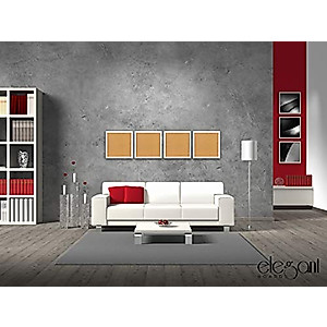 Elegant Boards 4 Pack Cork Bulletin Board 12"X 12" Square Wall Tiles, Modern White Framed Boards for Home and Office (Pushpins, Hardware and Template Included)