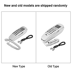 Landline Wall Phones, Wired Wall-Mounted Landline Mini Extension with Incoming Call Display,One-Button Redial,Call Search,Thundering Protection,Noise Cancelling Function,for Home Office Hotel