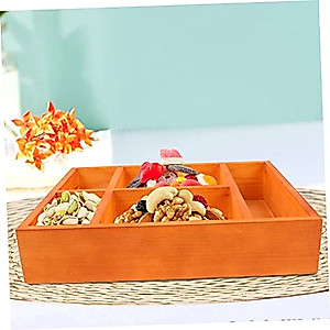 Garneck Tea Bag Storage Box Service Plate Tea Organizer for Tea Storage Jewelry Organizer Trays for Drawers Coffee Accessories for Espresso Machine Snacks Tray Tea Bags Light Brown Wooden