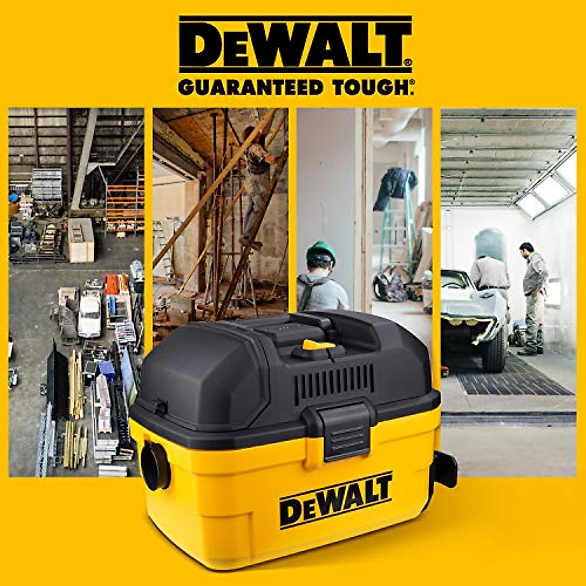DEWALT DXV04T Portable 4 gallon Wet/Dry Vaccum, Yellow