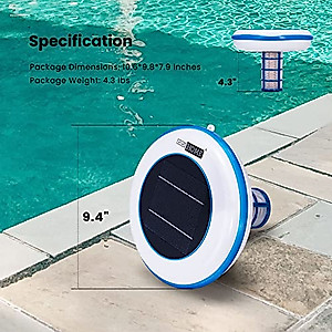 VIVOHOME Solar Pool Ionizer Chlorine-Free Sun Shock & Water Purifier Automatic Pool Cleaner Up to 35,000 Gal