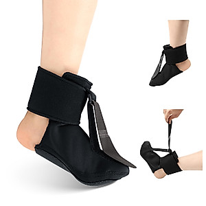 PEUTIER Foot Support Brace, Adjustable Strap Ankle Compression Sock Wrap Night Splint Foot Drop Arch Support Soft Comfortable for Women Men (Medium)