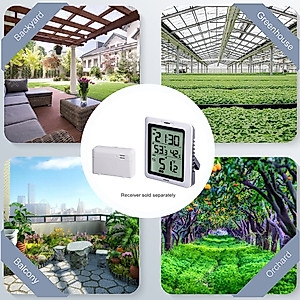 ECOWITT WH53 Outdoor Thermometer Sensor, Rainproof Temperature Sensor, Works with WH0280 WH0281 WH0300 WH0310 - Accessory Only, Can NOT Be Used Alone, 433 MHz