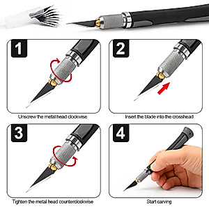 EHDIS Exacto Precision Hobby Knife Set Craft Knife Kit 9mm Utility Knife with Extra Blades Steel Ruler for Art, Working-Stencil, Scoring, Scrapbooking, Architecture Modeling, Crafting, Precision Knife