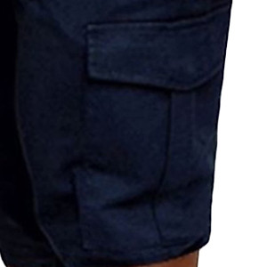 Men's Elastic Waist Multi Pockets Shorts Lightweight Military Cargo Short Pants Drawstring Relaxed Fit Army Short (Dark Blue,Large)