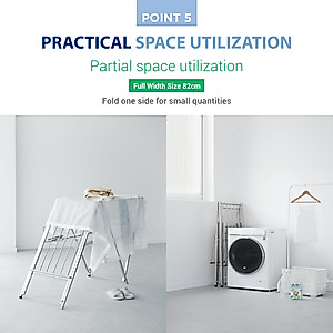 Letusto W-Rack Laundry Clothes Drying Rack - Indoor & Outdoor Folding Clothing Rack Foldable - Stainless Steel Laundry Garment Dryer Stand V2 (Square)