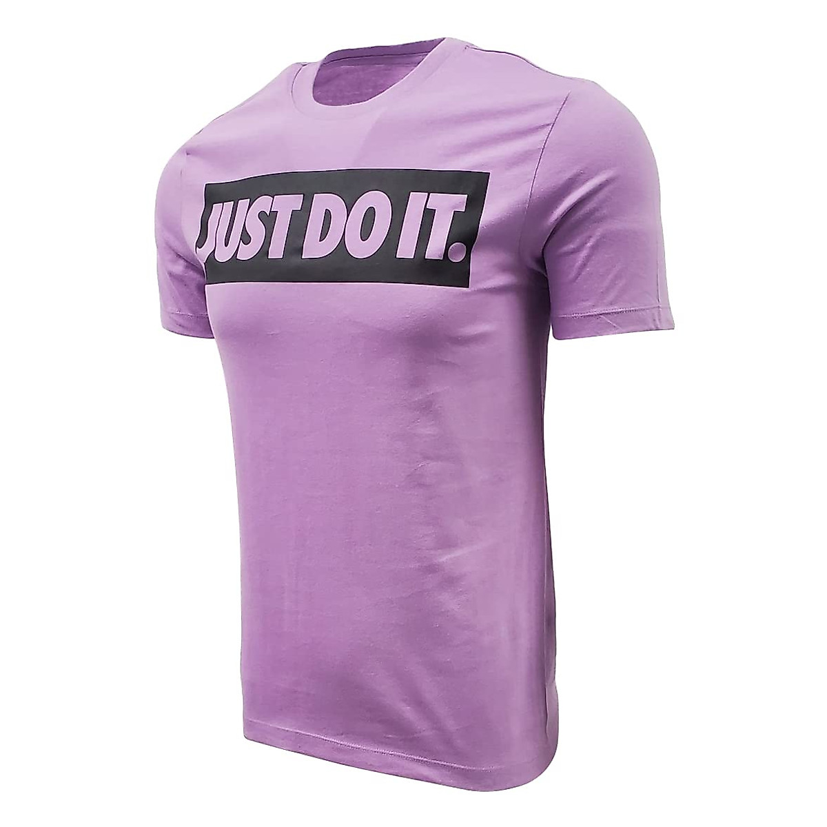 Nike Mens Just Do It Box Crewneck T-Shirt (XX-Large, Light Purple/Black)