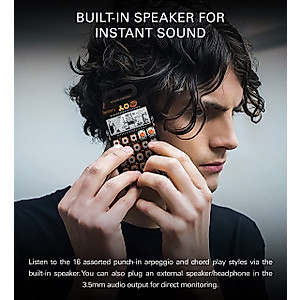 teen age engineering Pocket Operator PO-16 Factory Lead and Chord Synthesizer and Sequencer Bundle with Blucoil 3-Pack of 7" Audio AUX Cables, and 4 AAA Batteries