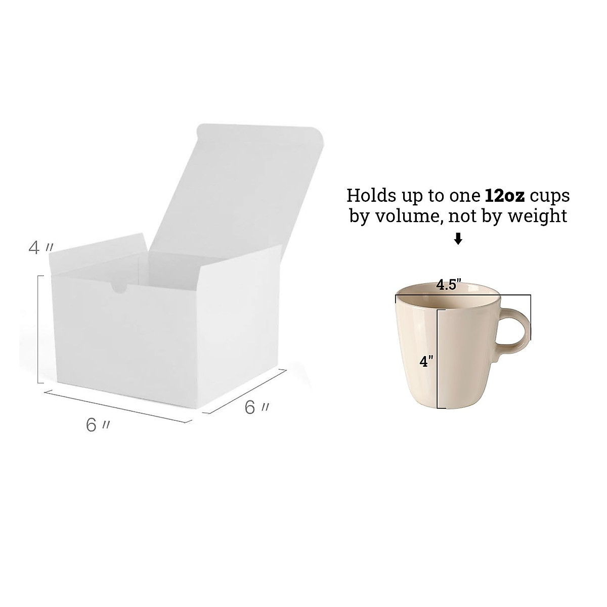 MESHA 100PC White Gift Boxes with Lids for Presents 6x6x4 Inch,Sturdy Bridesmaid Proposal Small Gift Box,Recyclable Paper Party Favor Gift Boxes Bulk for Wedding,Graduation,Birthday