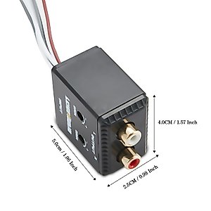 LEIGESAUDIO Car Stereo Hight to Low Converter,2 Channel Line Output Convertor with Remote Turn On RCA Car Line Converter Output Adapter - Black