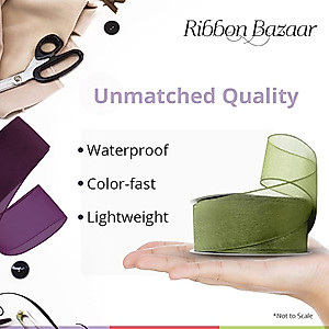 Ribbon Bazaar Sheer Organza Wired Ribbon - 100% Polyester Wire Edged Ribbon for Floral Decor, Table Arrangements, Apparel Embellishment & More - 1-1/2" Royal Blue 25yd