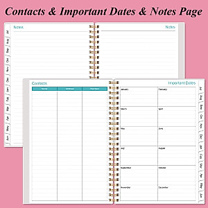 2024-2025 Planner - Weekly & Monthly Planner Spiral Bound, Planner 2024-2025 from July 2024 - June 2025 with Monthly Tabs, Inner Pocke, 6.4" x 8.5", Pink