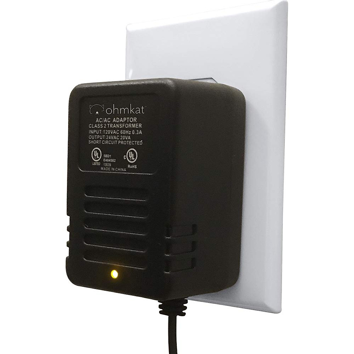 OhmKat Professional Grade Short Protected 24 Volt Power Supply - Compatible with Nest, Ecobee, Honeywell, Smart WiFi Thermostats and Smart Sprinkler Controllers