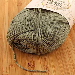 JubileeYarn Baby Soft Bamboo Cotton Yarn - 50g/Skein - Burning Sage - 4 Skeins