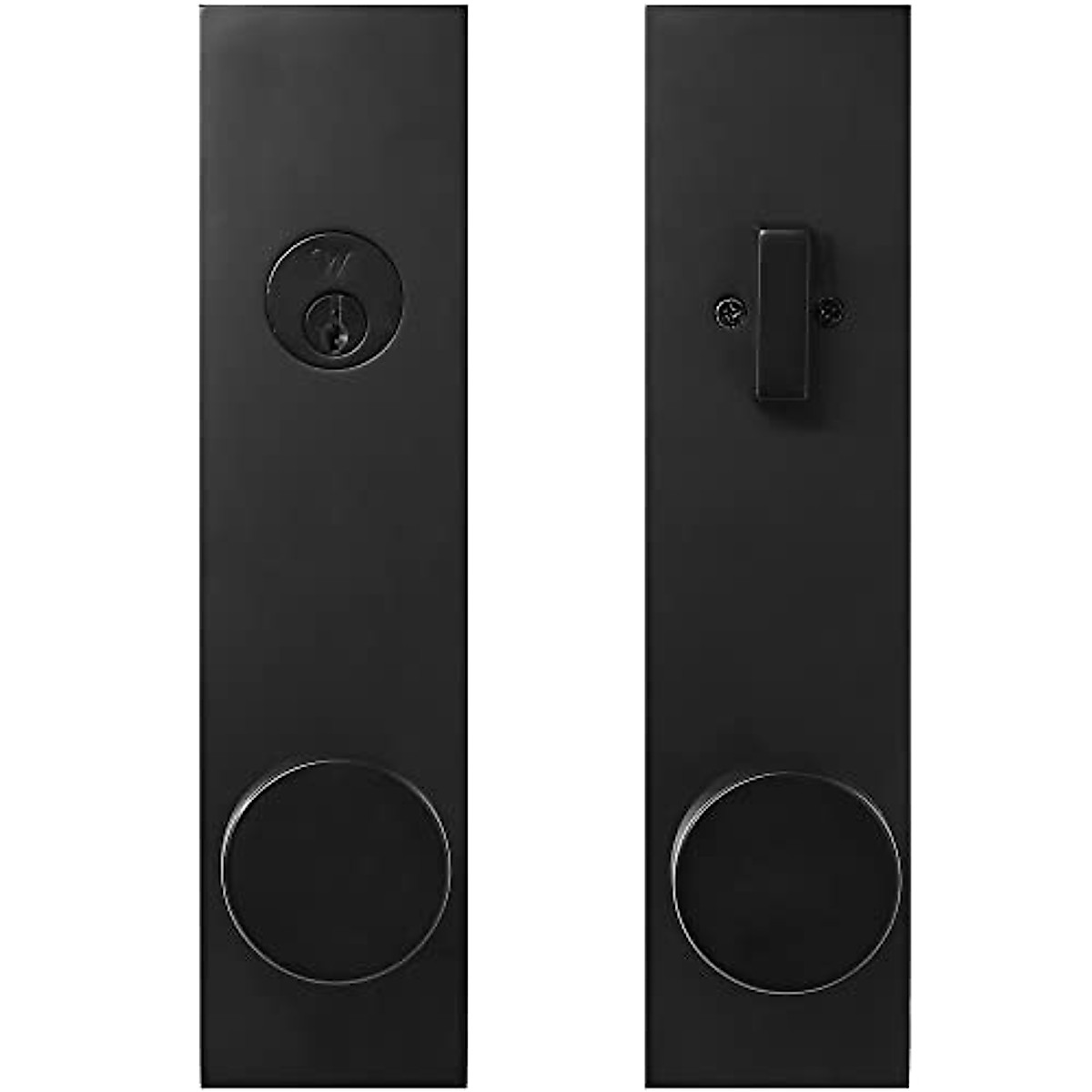 Weslock 066214242SL2D Addy Entry Handle with Mesa Knob (Keyed Handleset, Matte Black)