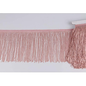 HEARTWISH Fringe Trim Lace Polyerter Fibre Tassel 6inch Wide 10 Yards Long for Clothes Accessories Latin Wedding Dress DIY Lamp Shade Decoration Black White Red(Nude Pink)