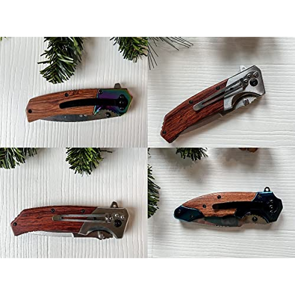 Pocket Knife Gifts For Men Stainless Steel 5" Blade With Ultra-Secure & Comfortable Belt Clip Personalized Engraved Knive for Everyday Carry, Groomsmen Camping Birthday Father's Day Or A Gift For Your Guys - This Knife Is The Perfect Choice (Knife NOT Eng