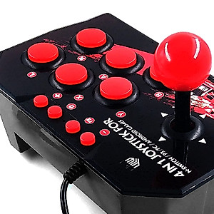 F.JOIAMLL Arcade Fight Stick Joystick for PS3, PC, Switch, N-Switch Pro,Android,support Turbo mode