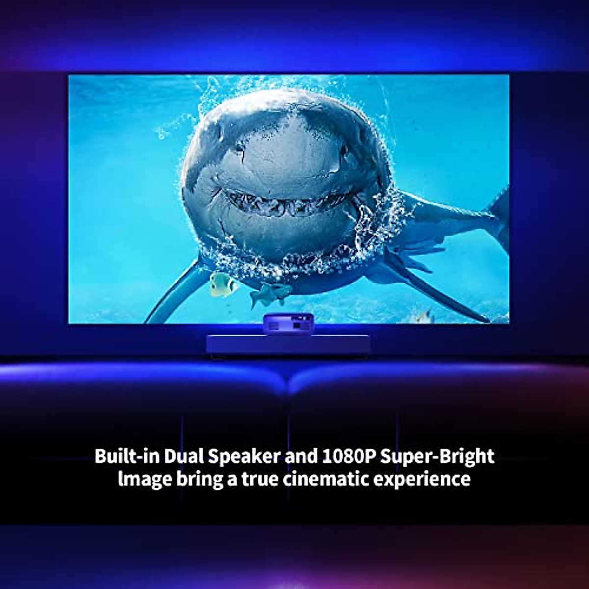 Hasatek Projector with WiFi and Bluetooth,400 ANSI Lumen Projector 4k HD Projector 1080p,Outdoor Portable Projector, Home Movie Theater Projector Compatible with iOS,Android,PC,Xbox,TV Stick,HDMI,USB